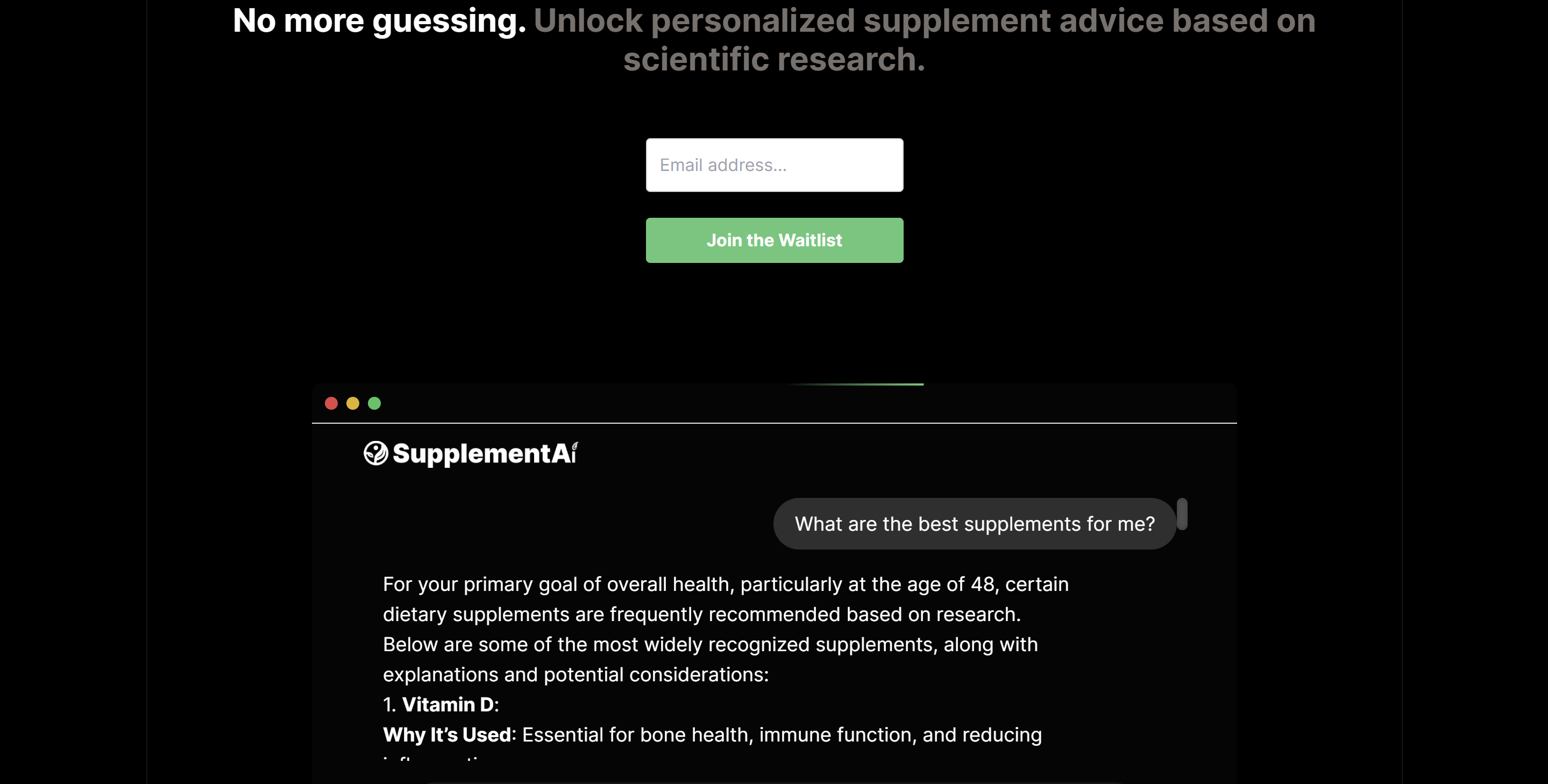 Supplement AI: Personalized Supplement Insights